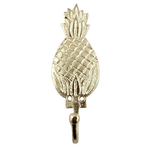 IndianShelf Key Hooks Hanging Keys | Gold Wall Coat Hook | Iron Purse Hooks Wall | Pineapple Single Coat Hanger | Farmhouse Wall Hooks [12.70 cm]