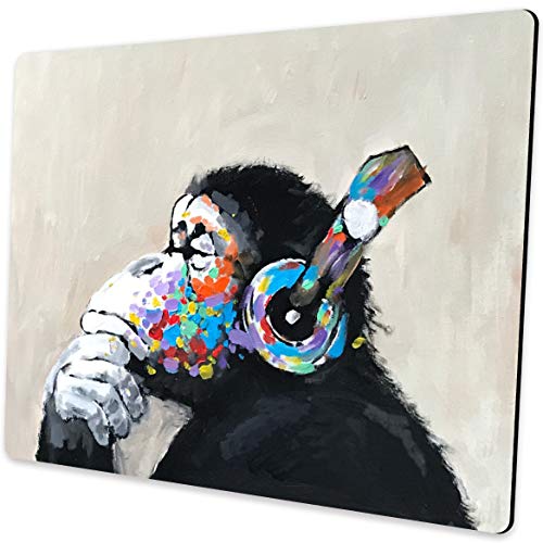 SHALYSONG Mouse pad, Mouse pad with Design, Gorilla Oil Painting Graffiti, Funny Home and Office Non-Slip Computer Mousepad