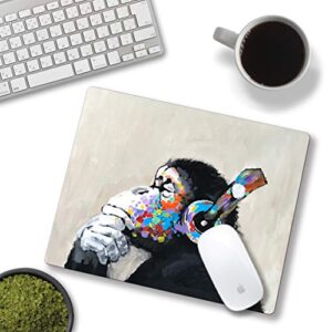 SHALYSONG Mouse pad, Mouse pad with Design, Gorilla Oil Painting Graffiti, Funny Home and Office Non-Slip Computer Mousepad