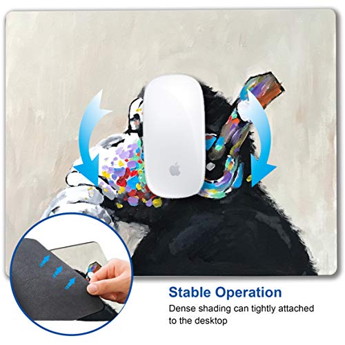 SHALYSONG Mouse pad, Mouse pad with Design, Gorilla Oil Painting Graffiti, Funny Home and Office Non-Slip Computer Mousepad