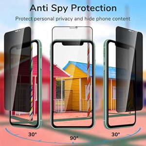 UniqueMe [4 Pack] for iPhone 11 Privacy Screen Protector, 2 Pack Privacy Screen iPhone 11 and 2 Pack Camera Lens Protector 9H Hardness Tempered Glass (6.1 inch) [Not for iPhone 12]