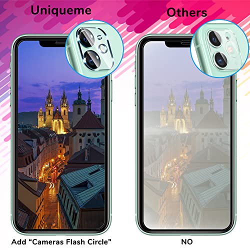 UniqueMe [4 Pack] for iPhone 11 Privacy Screen Protector, 2 Pack Privacy Screen iPhone 11 and 2 Pack Camera Lens Protector 9H Hardness Tempered Glass (6.1 inch) [Not for iPhone 12]