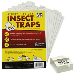 s&t inc. 512501 30pk insect traps, brown recluse, hobo spiders, black widows, white, 30 count