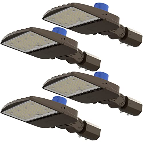 Sunco LED Parking Lot Light, Pole Outdoor Street Lights 150W Dusk to Dawn Photocell HID Replacement, 5000K Daylight, 19500 LM, Dimmable 1-10V, Waterproof Commercial Grade UL Listed 4 Pack