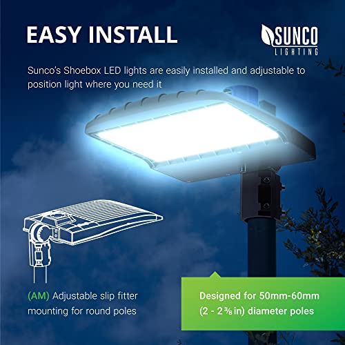 Sunco LED Parking Lot Light, Pole Outdoor Street Lights 150W Dusk to Dawn Photocell HID Replacement, 5000K Daylight, 19500 LM, Dimmable 1-10V, Waterproof Commercial Grade UL Listed 4 Pack