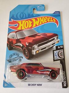 hot wheels 2020 rod squad '68 chevy nova, red 73/250