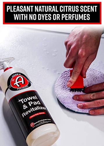 Adam's Microfiber Towel & Pad Cleaner - Keep Your Detailing Cloths, Applicators, & Pads Bright and Soft to Ensure a Scratch Free Surface - Tough on Grime, Gentle on Microfiber & Pads (32oz)