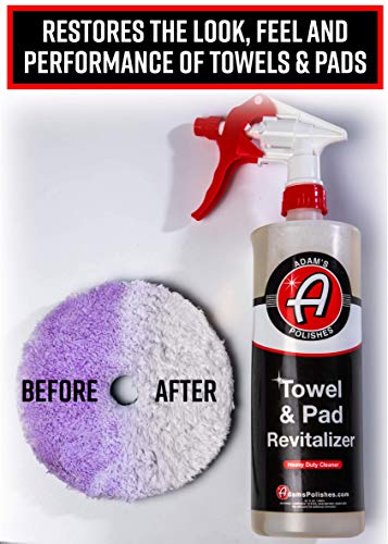 Adam's Microfiber Towel & Pad Cleaner - Keep Your Detailing Cloths, Applicators, & Pads Bright and Soft to Ensure a Scratch Free Surface - Tough on Grime, Gentle on Microfiber & Pads (32oz)