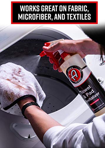 Adam's Microfiber Towel & Pad Cleaner - Keep Your Detailing Cloths, Applicators, & Pads Bright and Soft to Ensure a Scratch Free Surface - Tough on Grime, Gentle on Microfiber & Pads (32oz)