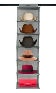 boxy concepts cowboy hat rack for closets (6 shelves) - 13" wide extra large hat organizer for wide brimmed hats - hat storage to keep hats safely stored - western hat rack and sun hat holder