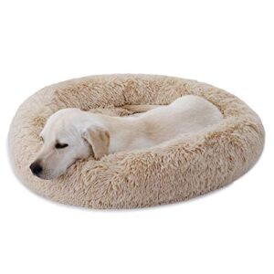 zeny pet bed for dogs & cats, anti-slip, machine washable, ultra soft washable dog and cat cushion bed