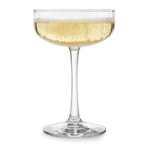 libbey paneled coupe cocktail glasses, 8.5-ounce, set of 4