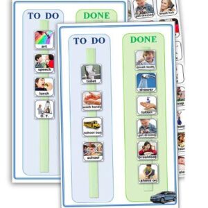 90 Real Life Photos Picture Cards & 3 Home, School, & On The Go Chart -Great for Children’s Daily Routine, Chores & Responsibilities -Promotes Great Behavior & Independence (Consumer Needs to Cut)