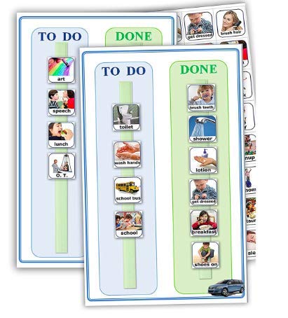 90 Real Life Photos Picture Cards & 3 Home, School, & On The Go Chart -Great for Children’s Daily Routine, Chores & Responsibilities -Promotes Great Behavior & Independence (Consumer Needs to Cut)