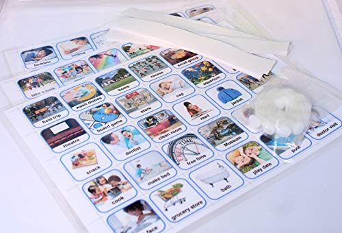 90 Real Life Photos Picture Cards & 3 Home, School, & On The Go Chart -Great for Children’s Daily Routine, Chores & Responsibilities -Promotes Great Behavior & Independence (Consumer Needs to Cut)