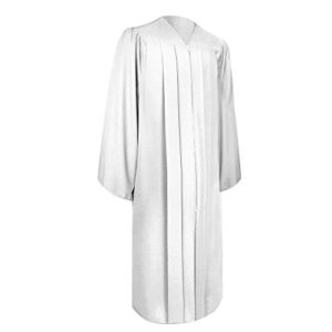 endea church matte choir robe (51 (5'6" - 5'8"), white)