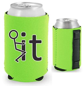 fck it magnetic can coolie (bright green, 2 pack)