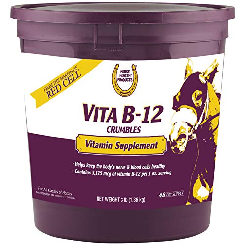 Horse Health Vita B-12 Crumbles Supplement for Horses, Supports red Blood Cell Production for Peak Performance, 3 pounds, 48 Day Supply