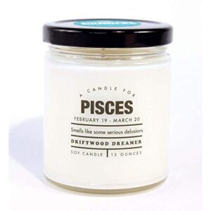 whiskey river soap co. 13oz astrology candle (pisces)