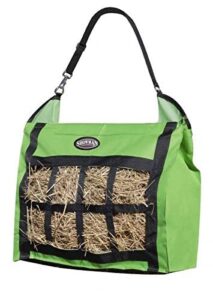 showman slow feed nylon hay tote (lime green)