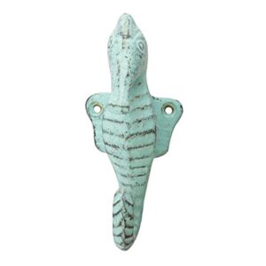 IndianShelf 2 Pack Hooks | Wall Mounted Coat Hook | Green Small Hooks for Hanging Keys | Iron Bag Wall Hook | Seahorse Kitchen Towels Hook [10.16 Cm]