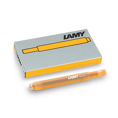 Lamy T10 ink cartridge with large ink supply - large capacity cartridges in the colour mango cartridge fountain pen models - 1 pack