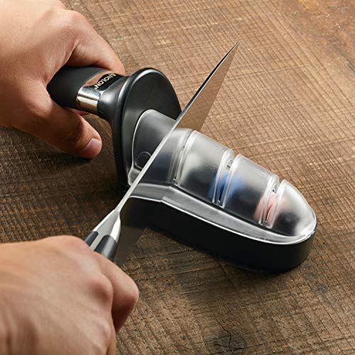 Anolon AlwaysSharp Kitchen Universal Knife Sharpening for Straight Blade Knives, 9 Inch, Black