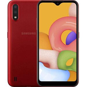 samsung galaxy a01 (a015m), 4g lte, international version (no us warranty), 16gb, red - gsm unlocked