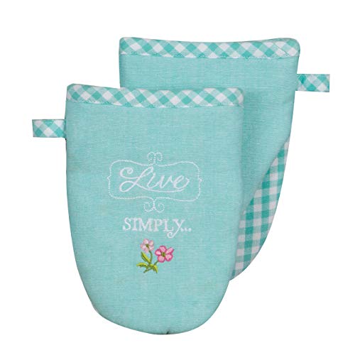 Kay Dee Designs Flower Truck Teal Blue Live Simply Kitchen Terry Towels, Potholder, Oven Mitt and Rustic Bottle Opener Set of 5