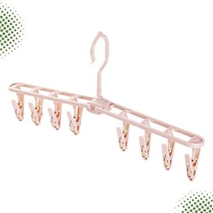 Cabilock Foldable Clip Hangers Clothes Sock Underwear Clips Space Saving Windproof Drying Racks Clothespins for Home Travel (Pink)