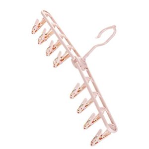 Cabilock Foldable Clip Hangers Clothes Sock Underwear Clips Space Saving Windproof Drying Racks Clothespins for Home Travel (Pink)