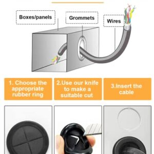 45 PCS Rubber Grommet Assortment Kit 1-1/2" 1" 7/8" 13/16" 5/8" Drill Hole, Double Sided Round Firewall Hole Plugs for Wiring, Automotive, Boat, Home Improvement Cord Pipe Wire Organization, Black