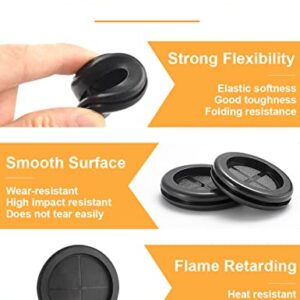 45 PCS Rubber Grommet Assortment Kit 1-1/2" 1" 7/8" 13/16" 5/8" Drill Hole, Double Sided Round Firewall Hole Plugs for Wiring, Automotive, Boat, Home Improvement Cord Pipe Wire Organization, Black