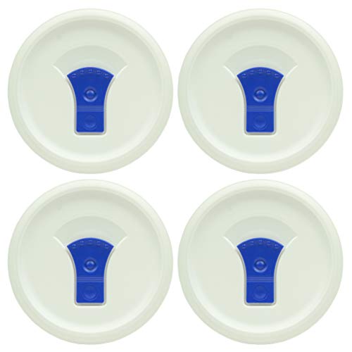 Corningware FW16 French White Lid with Vented Blue Tab Casserole Replacement Lid - 4 Pack