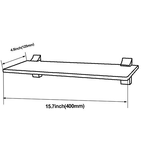 XVL 15.5-Inch Bathroom Glass Shelf, Brushed Nickel GS3003L