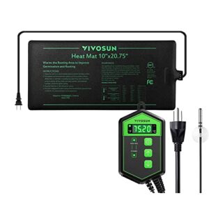 vivosun 10"x20.75" seedling heat mat and digital thermostat combo set met standard