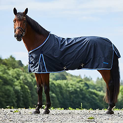 HORZE Glasgow Light Weight Waterproof Turnout Horse Sheet (No Fill) - Dark Blue - 75 in