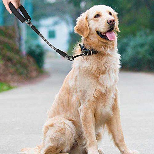 Mycicy Short Dog Leash- 18 Inch Rope Traffic Leash with Padded Handle- 1/2” Strong Nylon Tab Leash for Medium Large Dogs Training Walking