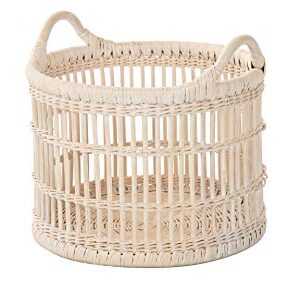 Kouboo Rattan Basket, White-wash small