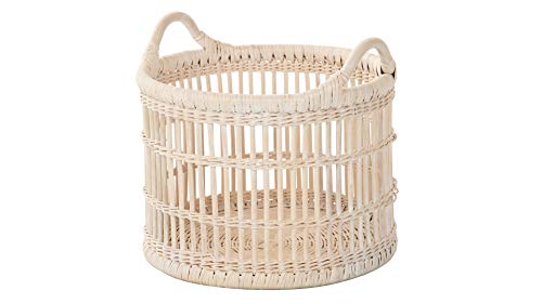 Kouboo Rattan Basket, White-wash small