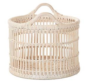 Kouboo Rattan Basket, White-wash small