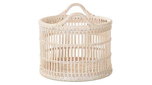 Kouboo Rattan Basket, White-wash small