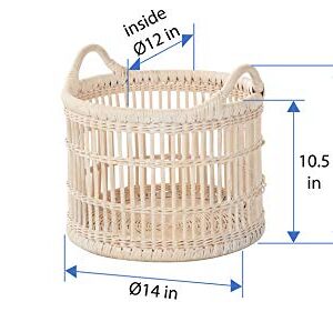 Kouboo Rattan Basket, White-wash small