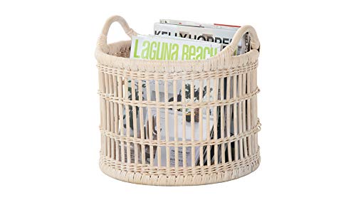 Kouboo Rattan Basket, White-wash small