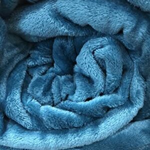 Home Must Haves Turquoise Blue Ultra Soft Plush Warm Cozy Lightweight Fleece Microfiber King Size Bed Throw Blanket, Teal Flannel