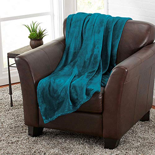 Home Must Haves Turquoise Blue Ultra Soft Plush Warm Cozy Lightweight Fleece Microfiber King Size Bed Throw Blanket, Teal Flannel