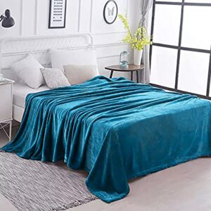 Home Must Haves Turquoise Blue Ultra Soft Plush Warm Cozy Lightweight Fleece Microfiber King Size Bed Throw Blanket, Teal Flannel