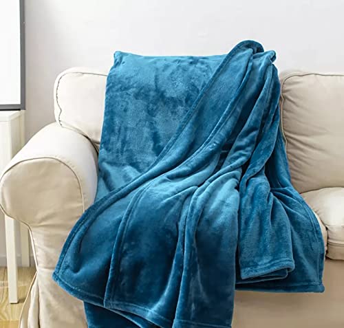 Home Must Haves Turquoise Blue Ultra Soft Plush Warm Cozy Lightweight Fleece Microfiber King Size Bed Throw Blanket, Teal Flannel