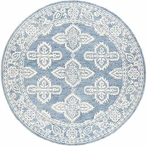 Hauteloom Passaic Wool Living Room, Bedroom Area Rug - Bohemian/Global - Blue, Beige - 8' x 10'