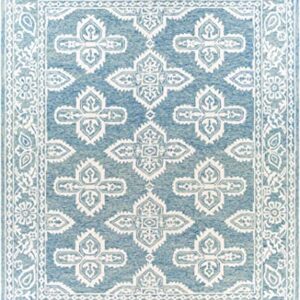 Hauteloom Passaic Wool Living Room, Bedroom Area Rug - Bohemian/Global - Blue, Beige - 8' x 10'